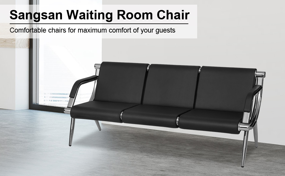 Amazon.com: Sangsan Waiting Room Bench, PU Leather Lobby Furniture, Heavy Duty Waiting Room ...