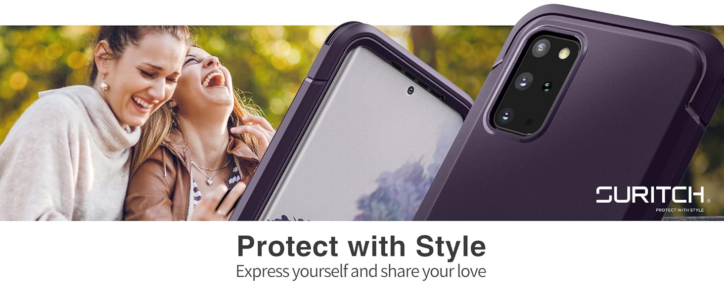 Amazon.com: SURITCH for Samsung Galaxy S20 Plus Case, [Extra Front Frame] Full-Body Heavy Duty ...