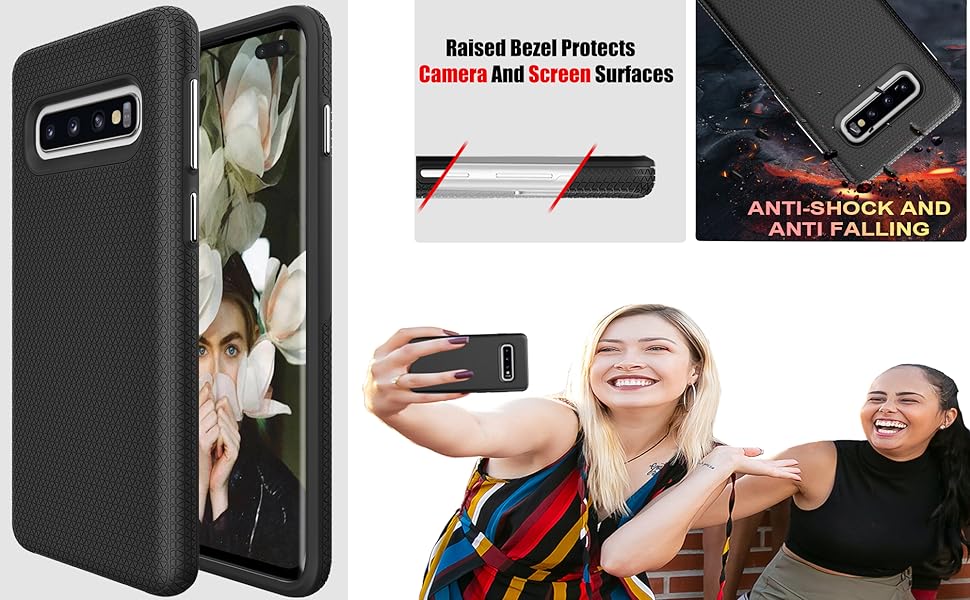 Amazon.com: AYMECL Galaxy S10 Plus Case - Mesh Texture,Military-Grade,Tough Drop Resistant ...