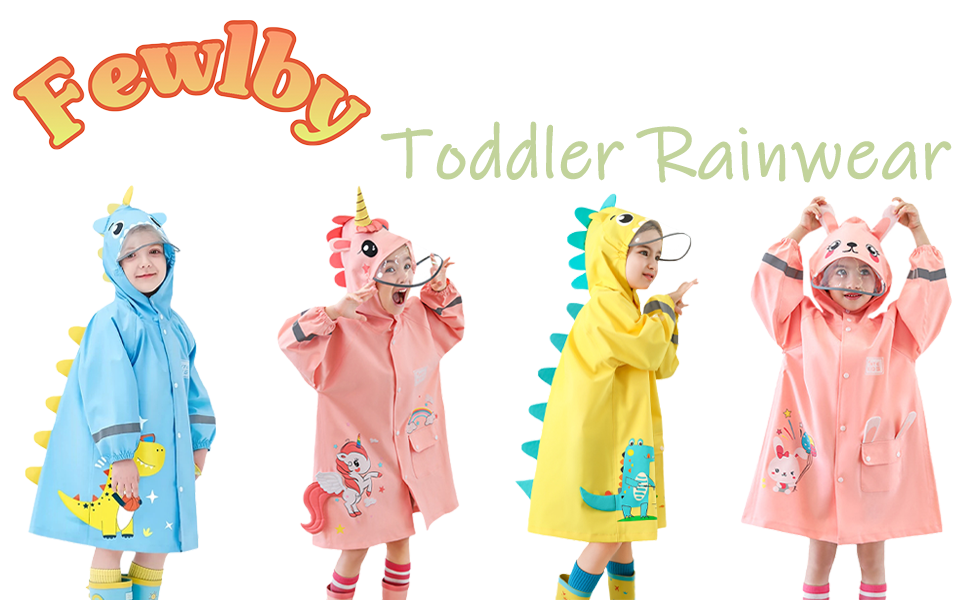 Amazon.com: Kids Raincoats for Girls Boys Waterpoof Rainsuit Toddler Poncho 3D Cartoon Children ...