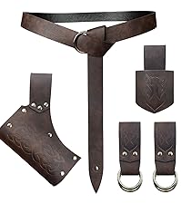HiiFeuer Medieval PU Leather Buckle Arm Bracers, Knight LARP Retro ...
