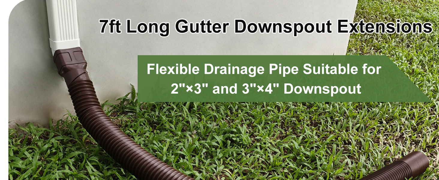 7ft Long Gutter Downspout Extensions, Outer diameter 3" Gutter ...