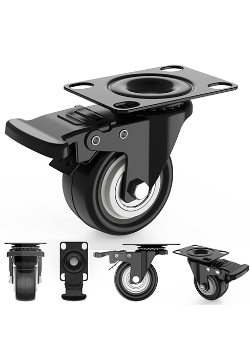 Amazon.co.jp: DEWEL キャスター M8 車輪 2インチ ネジ式キャスター 自在式キャスター ブレーキ付き 360°回転 静音 50mm 耐荷重240KG 交換用 ゴム ...