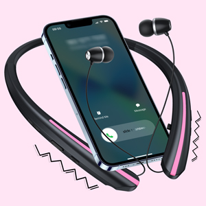 Amazon.com: Retractable Bluetooth Headphones Neckband, Headset Wireless ...