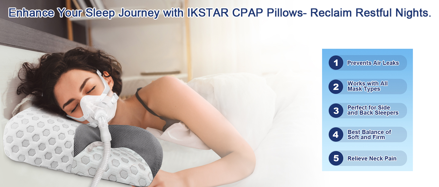 Amazon.com: IKSTAR CPAP Pillow for Side Sleeper, Sleep Apnea Pillow for Sleeping, CPAP Nasal ...