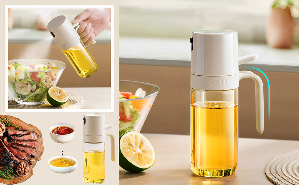 Amazon｜250mlスプレーオイルボトルキッチン家庭用ガラススプレー、高ホウケイ酸塩製、壊れにくい漏れ防止オイル缶、食用油スプレーボトル、オリーブオイルスプレー、さまざまな調味料、酢 ...