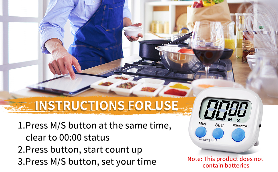 Amazon.com: 4 Pack Electronic Timer Loud Ring Kitchen Timer for Cooking ...