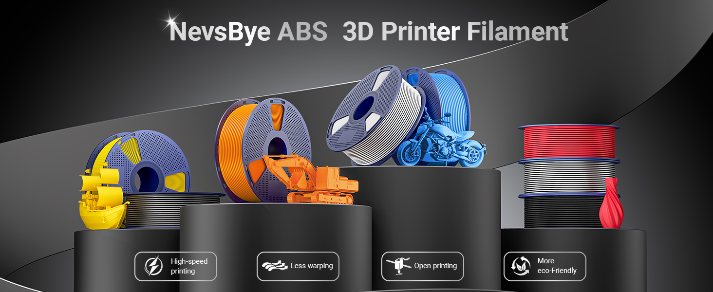 Amazon.com: NevsBye ABS Filament 1.75mm, 3D Printer Filament, High Strength, Odorless & Non ...