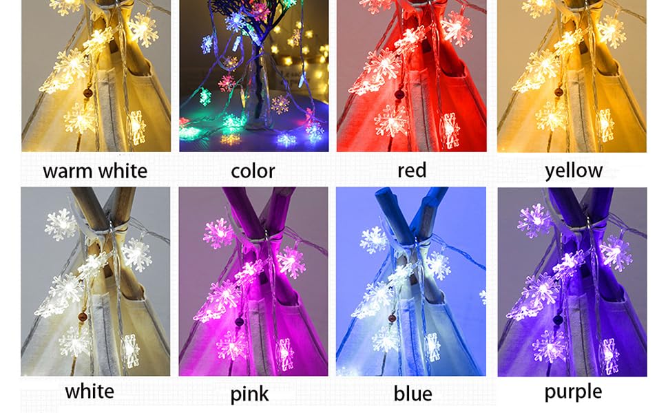 Islmlisa 19ft /40LED Snowflake String Light String Outdoor Waterproof ...