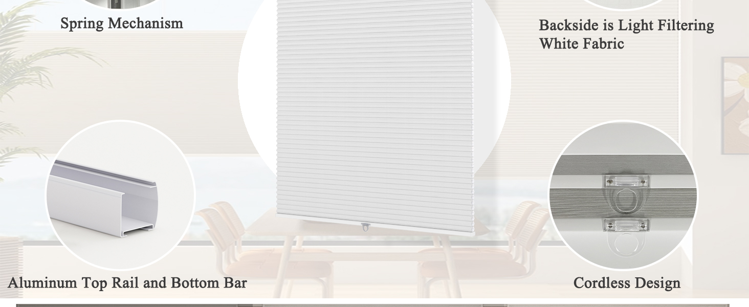 Amazon.com: No Drill Top Down Bottom Up Cellular Shades Cordless, No Tool Pull Down Light ...