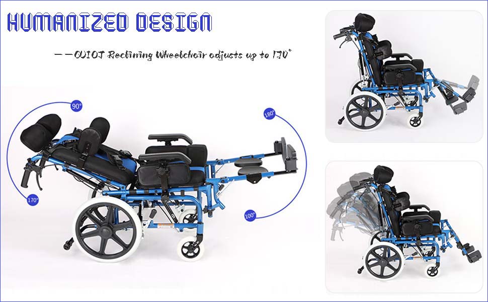 Amazon.com: Cerebral Palsy Wheelchair for Children & Adult, Foldable Fully Reclining Wheelchair ...