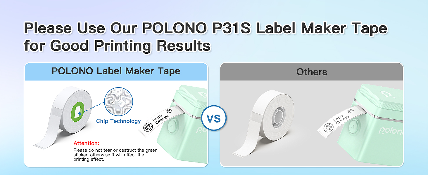 POLONO Label Maker Machine, P31 Portable Bluetooth Label Printer Wireless Handheld Sticker Maker ...