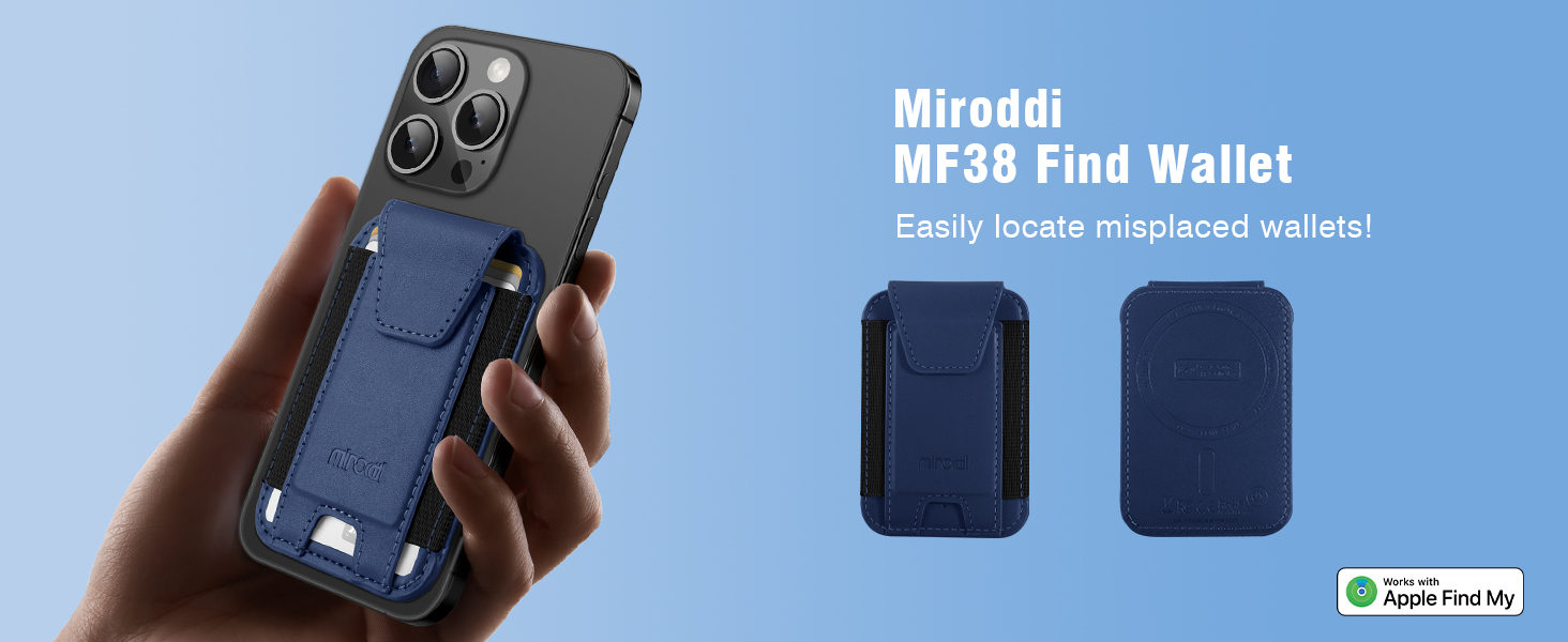 Amazon.com: Miroddi for MagSafe Wallet, Works with Apple Find My, Stronger Magnetic Phone Wallet ...