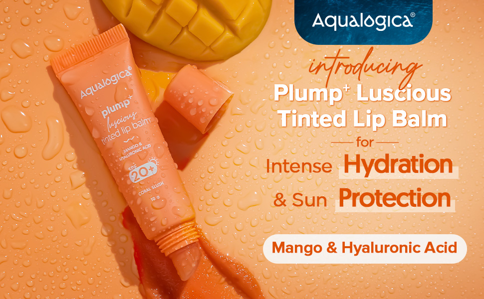 Buy Aqualogica Coral Slush Plump+ Luscious Tinted Lip Balm with Mango and Hyaluronic Acid - 10g ...