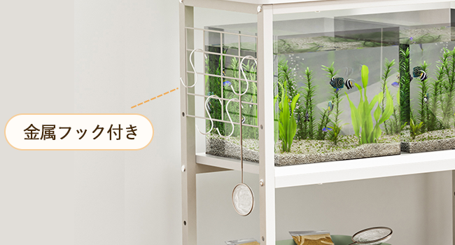 Amazon.co.jp: DEWEL 水槽台 水槽棚 水槽スタンド 白 組立式水槽台 ラック ウッドデコスタンド 三段式 中棚板高さ調整 フック付き 総耐荷重約120kg 頑丈 スチール ...