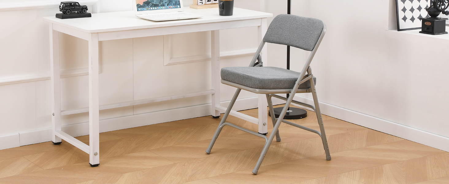 KAIHAOWIN Padded Folding Chairs Upholstered Single Foldable Chair with Ultra Thick Padded Seat ...