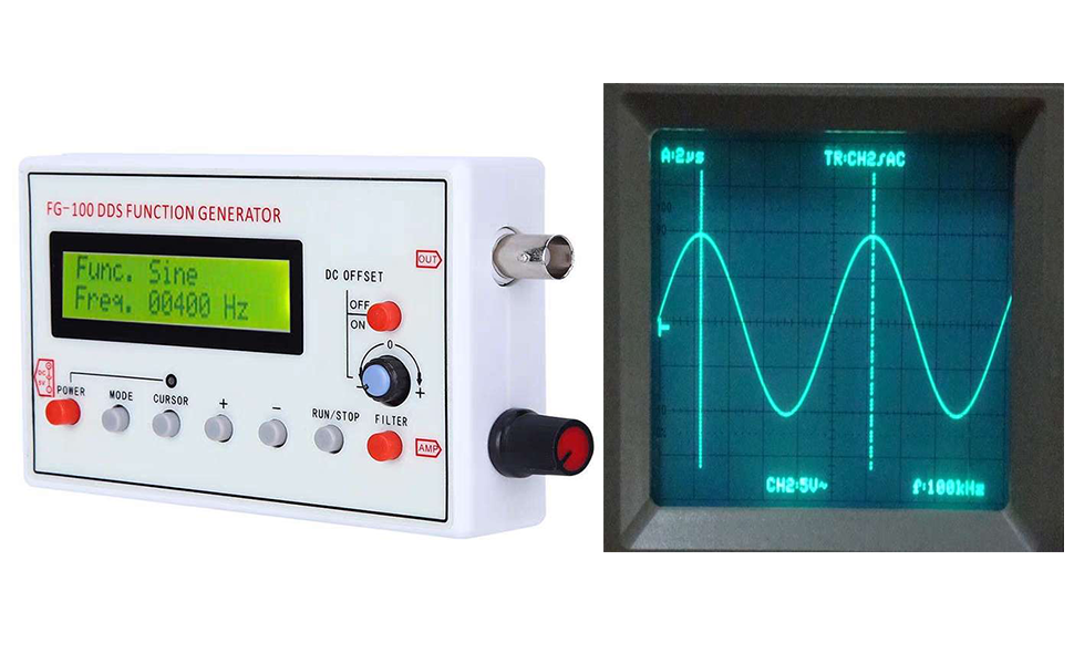 Lwuey 1HZ-500KHZ DDS Functional Signal Generator, Mini Function Low Frequency Signals Generators ...