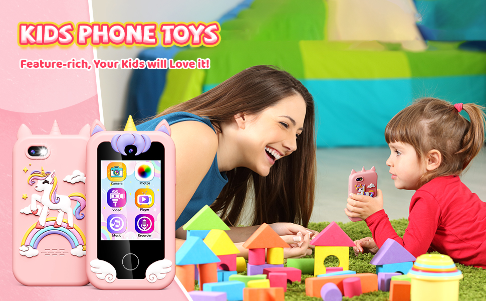 UCIDCI Unicorn Kids Phone Toy for Girls Age 3-5 Kids Learning Cell ...