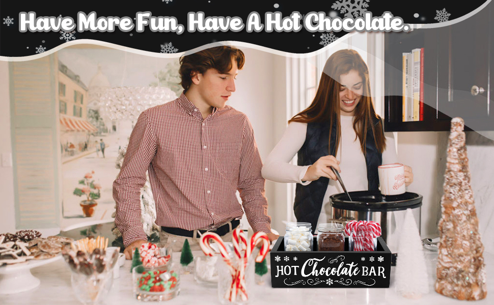 Amazon.com: Zingoetrie Hot Chocolate Bar Box Hot Cocoa Station Tray ...