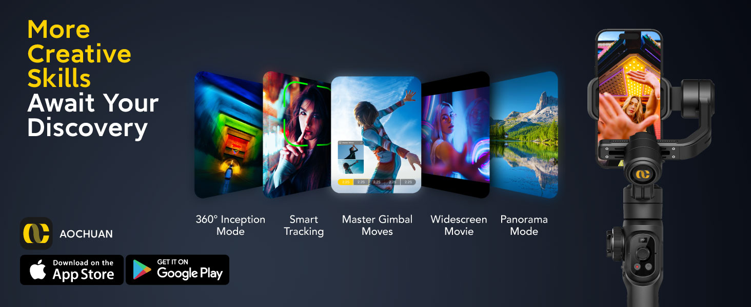 AOCHUAN Smart S2 Gimbal Stabilizer for Smartphone Professional Industry ...