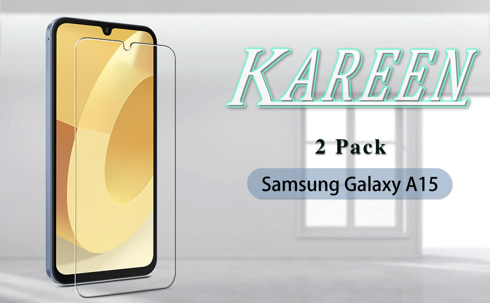 Amazon.com: KAREEN 2-Pack Screen Protector for Samsung Galaxy A15 5G Tempered Glass, Anti ...