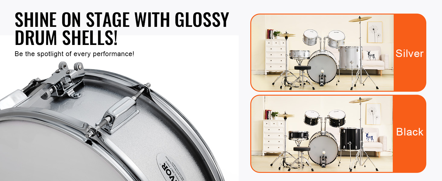 Amazon.com: VEVOR Adult Drum Set, 5-Piece 22" Complete Full Size Drumset for Adults, with ...