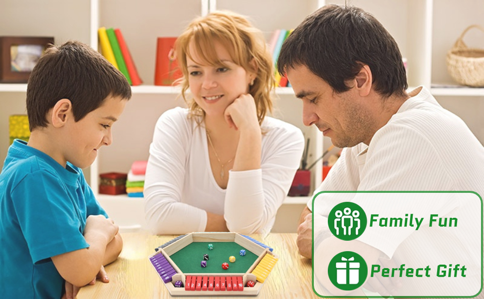 Shut The Box Game, Box Dice Game, 6 Player 6 Color Sided Wooden ...