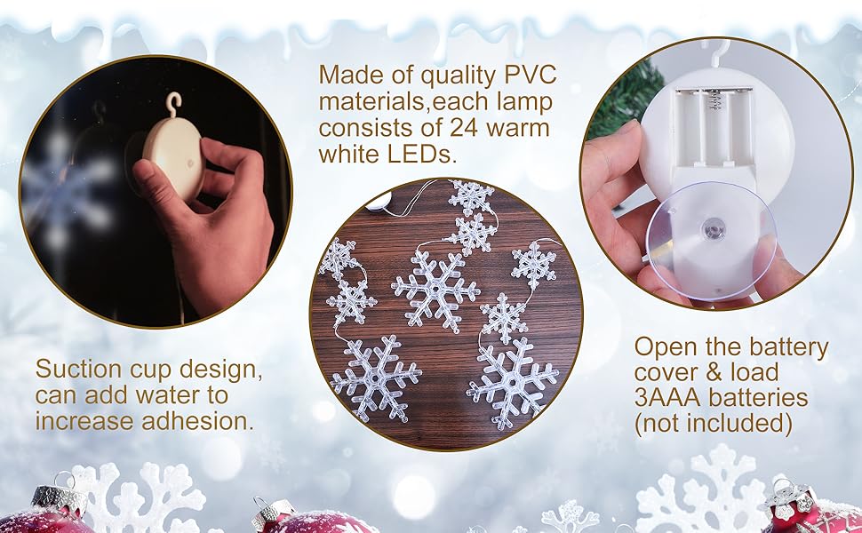 Amazon.com: LYUBASA Timer 3Pack Christmas Window Lights Decorations ...