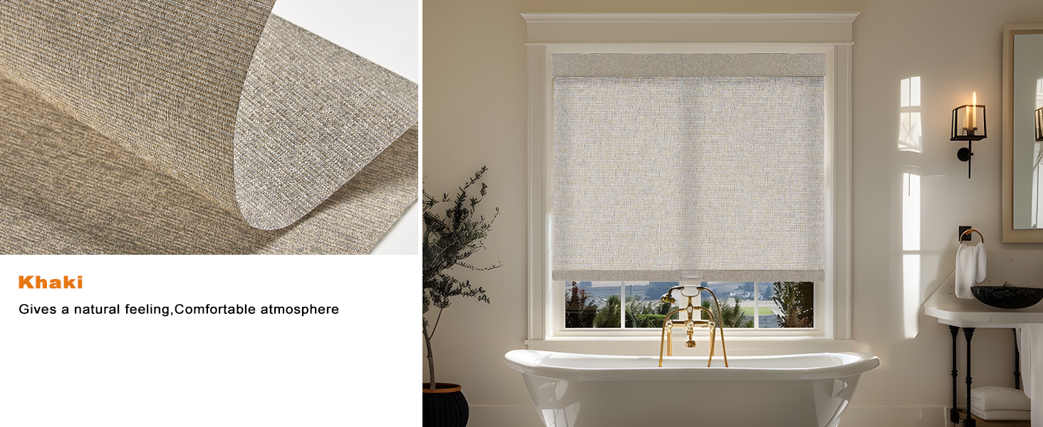 Persilux No Drill No Tools Light Filtering Roller Shades for Windows ...