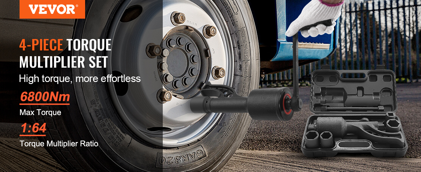 VEVOR Torque Multiplier, Heavy Duty Torque Multiplier Wrench Set, 1 Inch Drive Lug Nut Wrench ...