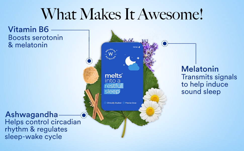 Wellbeing Nutrition Melts Restful Sleep Strips | Plant-Based Melatonin ...