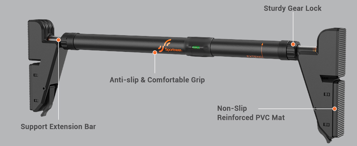 Sportneer Pull Up Bar: Adjustable Width Locking Mechanism Chin up Bar without Screws - Strength ...