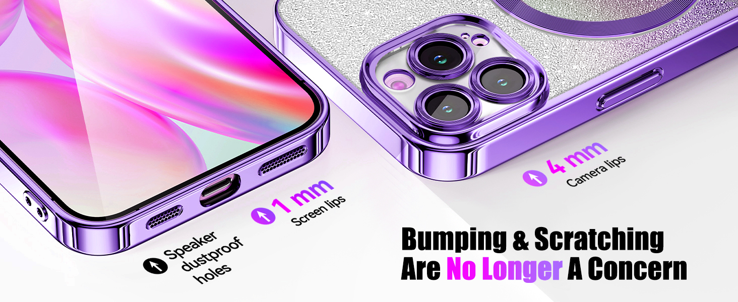 Amazon.com: Misscase for iPhone 14 Pro Max Magnetic Glitter Case Compatible with MagSafe,Camera ...