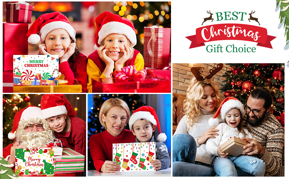 Amazon.com : TREACLUB 36PCS Christmas Color Your Own Postcards, 6 ...