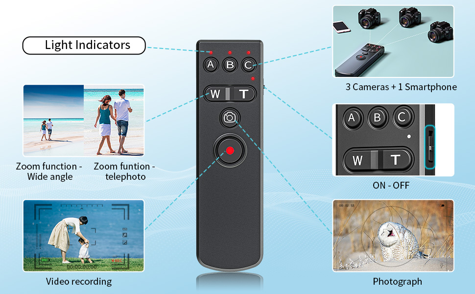 Amazon.com : Camera Wireless Shutter Remote Control - for Canon Sony Nikon Cameras and ...