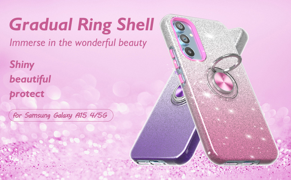 Amazon.com: KSWOUS for Samsung Galaxy A15 Case with Screen Protector [2 Pack], Glitter Sparkly ...