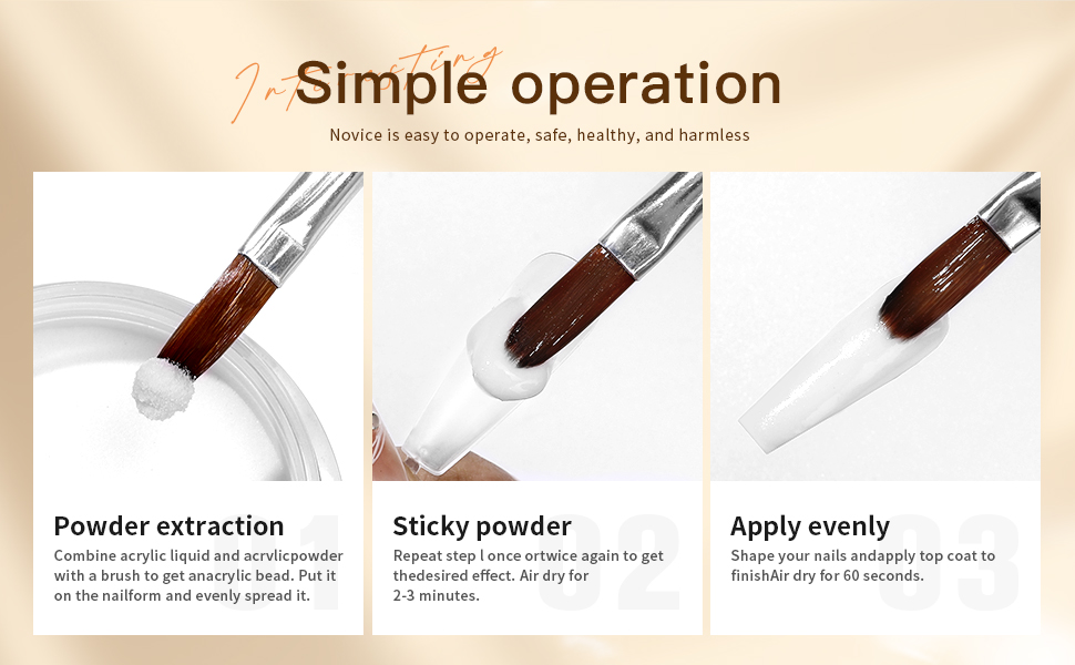 Amazon.com: CHOSEOS 60g/2oz Of large Capacity White Acrylic Powder Set, Easy To Use For ...