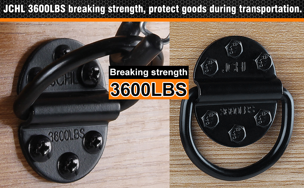 Amazon.com: JCHL D-Rings Tie Downs Anchors Heavy Duty Steel 3600 Pound Capacity Lashing Rings ...