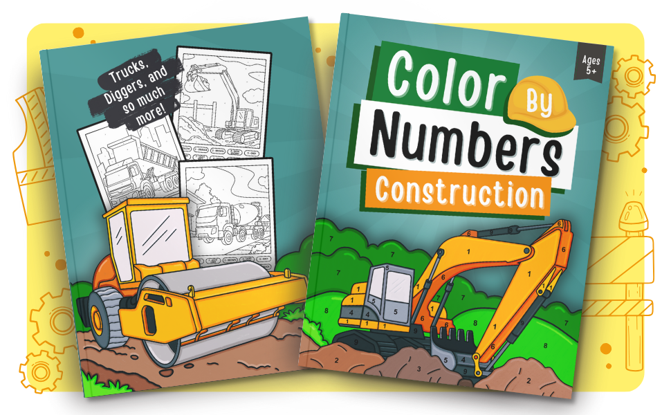 Color By Numbers: Construction Vehicles Coloring Book for Kids Ages 4-8 ...