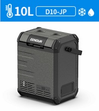 Amazon.co.jp: EENOUR 車載冷蔵庫 D10 10L -20℃～10℃ バッテリー内蔵可能 小型 両開きフタ コンプレッサー式 4WAY電源対応 AC100V DC12V ...
