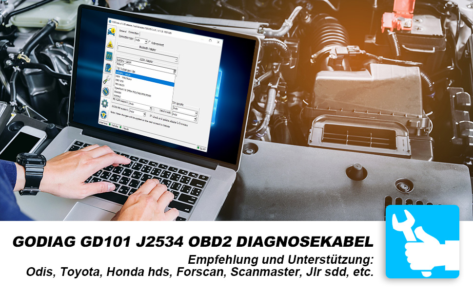J2534 Openport 2.0 Cable, GODIAG OBD2 USB Adapter ECU Diagnostic Tool ...