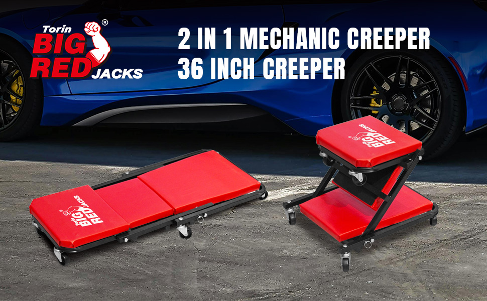 Amazon.com: BIG RED ATR6036ZER 36" Foldable Z-Creeper Seat: 2-in-1 Garage Shop Creeper for Auto ...