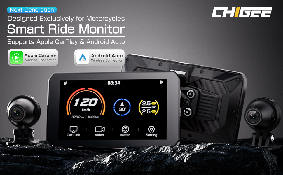 Amazon.com: CHIGEE AIO-5 Lite Motocicleta Carplay Android Auto Sistema de navegación GPS, BSD ...