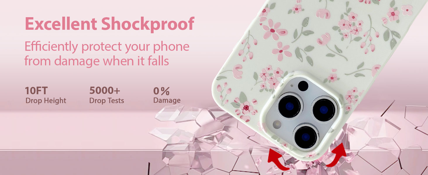 Amazon.com: QLTYPRI for iPhone 12 Case/iPhone 12 Pro Case, Cute Pink Floral Flower Pattern ...