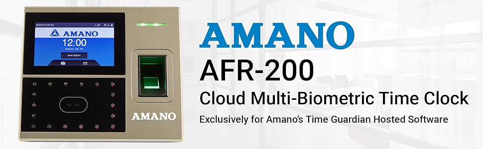 Amazon.com: AMANO AFR-200 Facial Recognition Time Clock with Fingerprint, Touch Screen, RFID ...