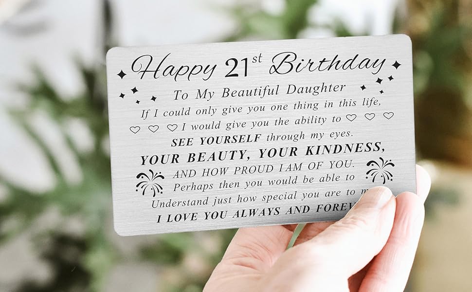 DEGASKEN Daughter 21st Birthday Card - Lovely Birthday Gifts for 21 Year Old Daughter - 21st ...