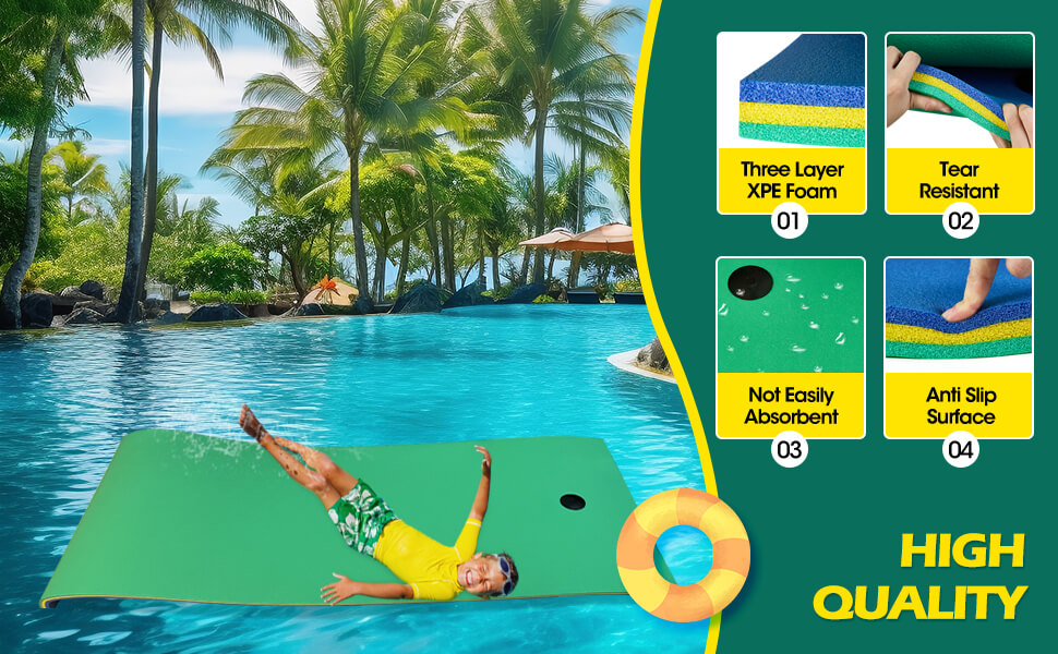 Amazon.com: 3' X 7' Floating Mat for Lake, Tear-Resistant Foam Floating ...
