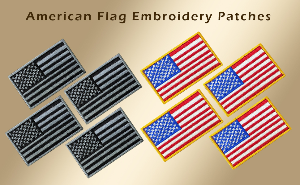 Amazon.com: 4 Pieces Tactical American Flag Patch USA Flag Patch Black, Grey with Hook and Loop ...