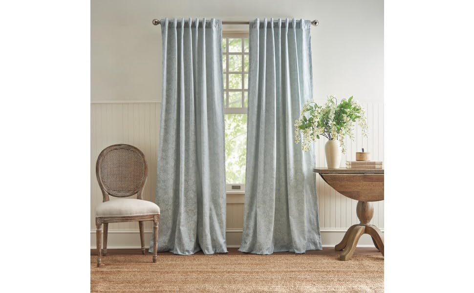 Amazon.com: Martha Stewart Cottage Floral Jacquard Room Darkening Lined Window Curtain Valance ...