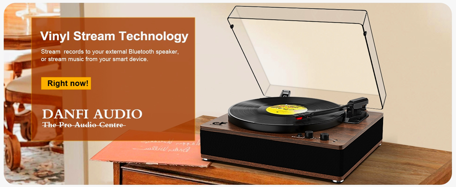 Amazon.com: Bluetooth Output Turntable with Full-Size Platter, Built-in ...